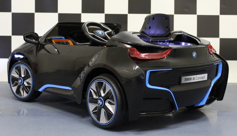 Kinder accu auto BMW i8 zwart met 2.4G afstandsbediening