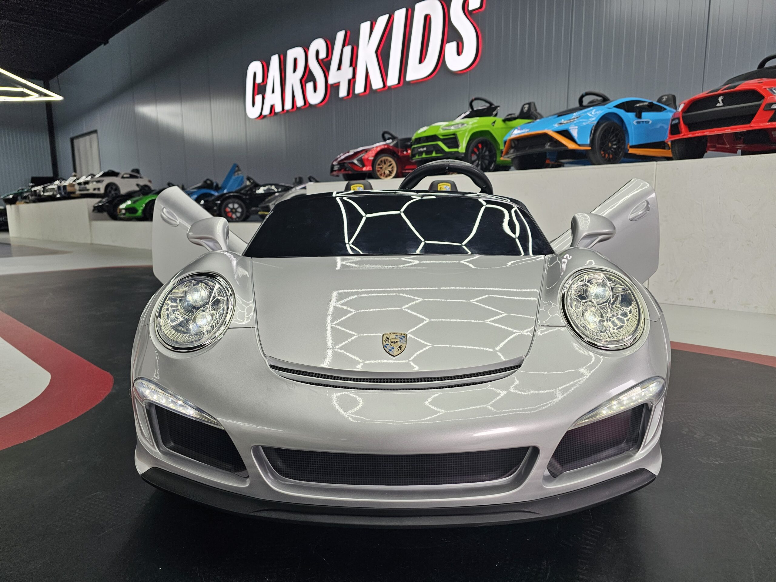 Kinderauto Porsche RUF 24 volt metallic zilver - Cars4Kids